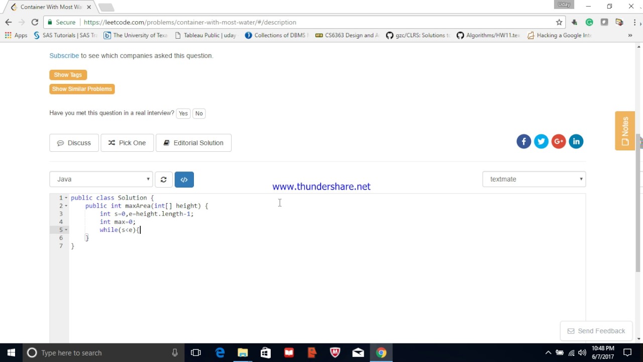 Leetcode 11 Container With Most Water Youtube 3133