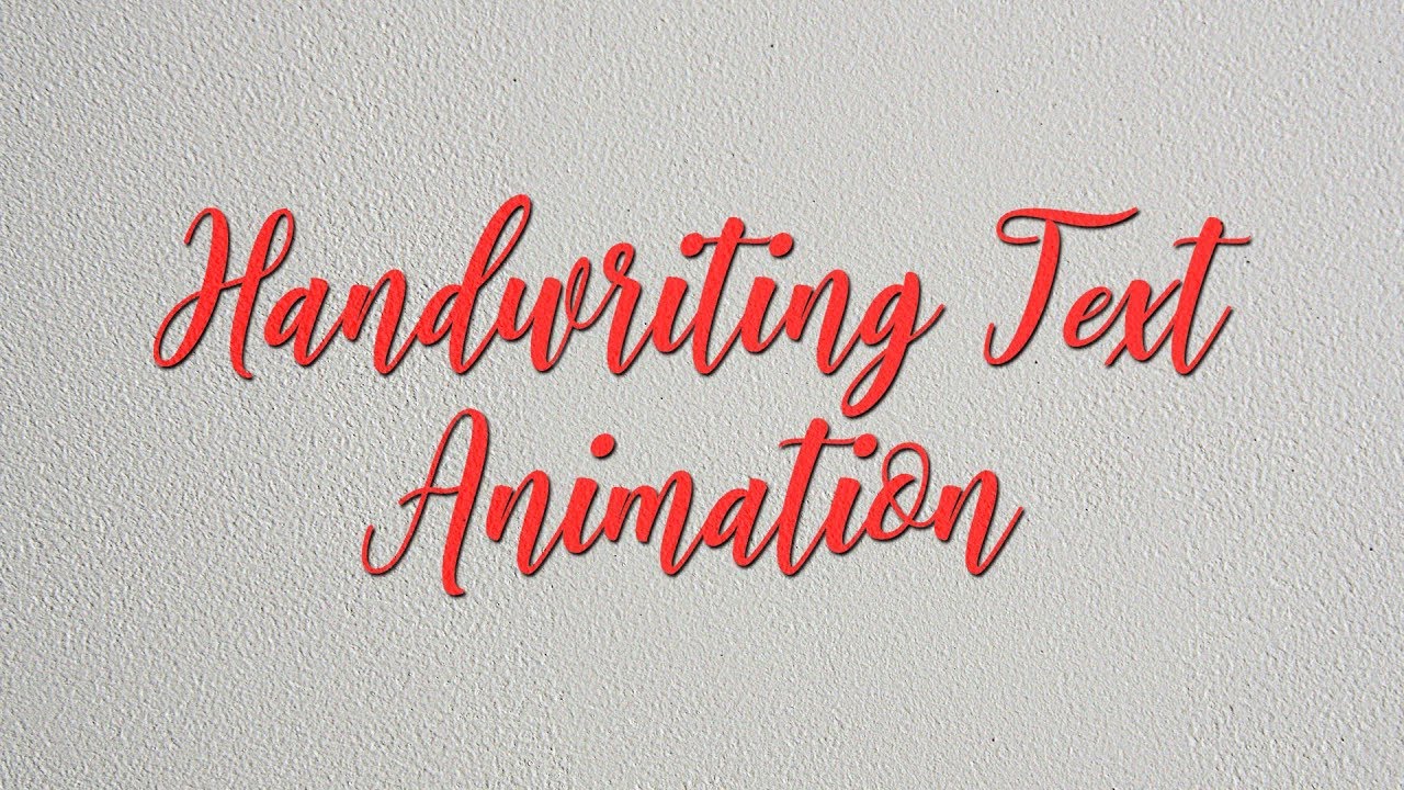 After Effects Tutorials - Handwriting Text Animation - YouTube