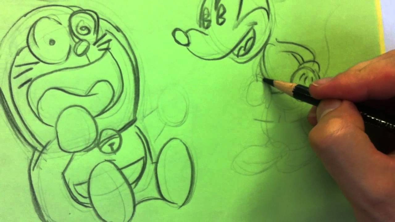 How to Draw Doraemon and Mickey Mouse Part 2 0f 2 - YouTube