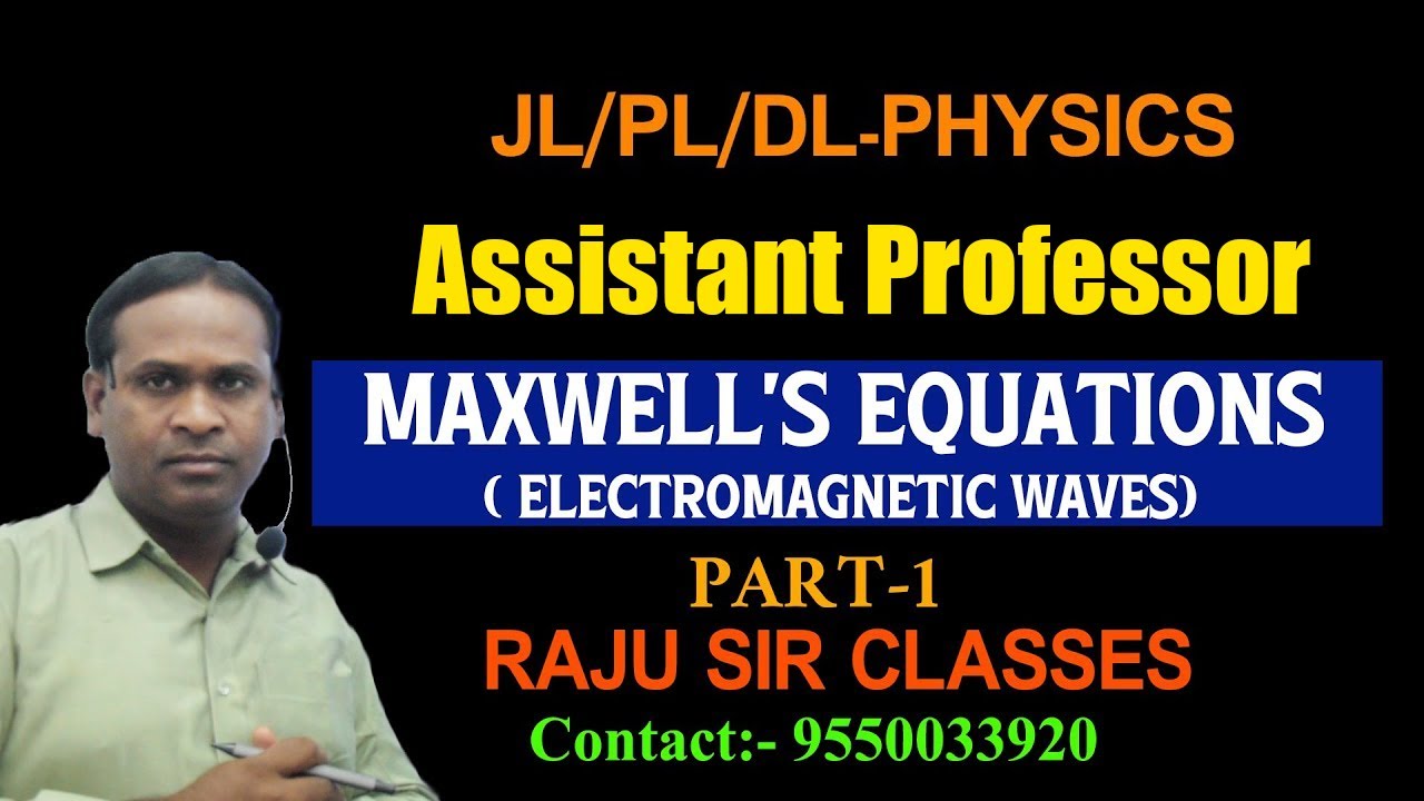 APPSC PHYSICS | Maxwell's Equations ( Electromagnetic Waves) | Raju Sir ...