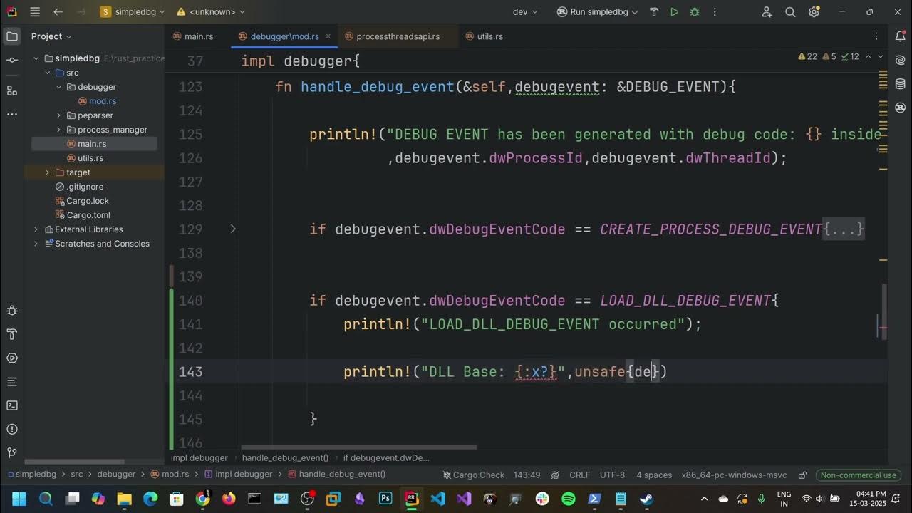 Writing Simple Debugger Part4: Handling Debug Events - YouTube