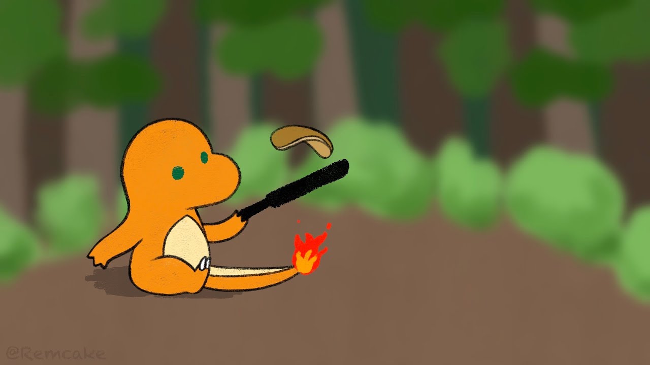 Charmander cooking pancake and starting pokemon - YouTube