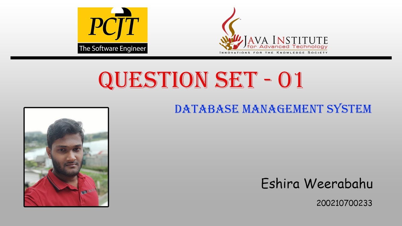 Question Set 01 Database Management System Java Institute Youtube
