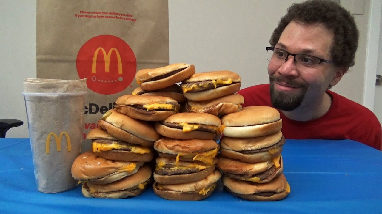 25 McDonald's McDoubles Challenge - YouTube