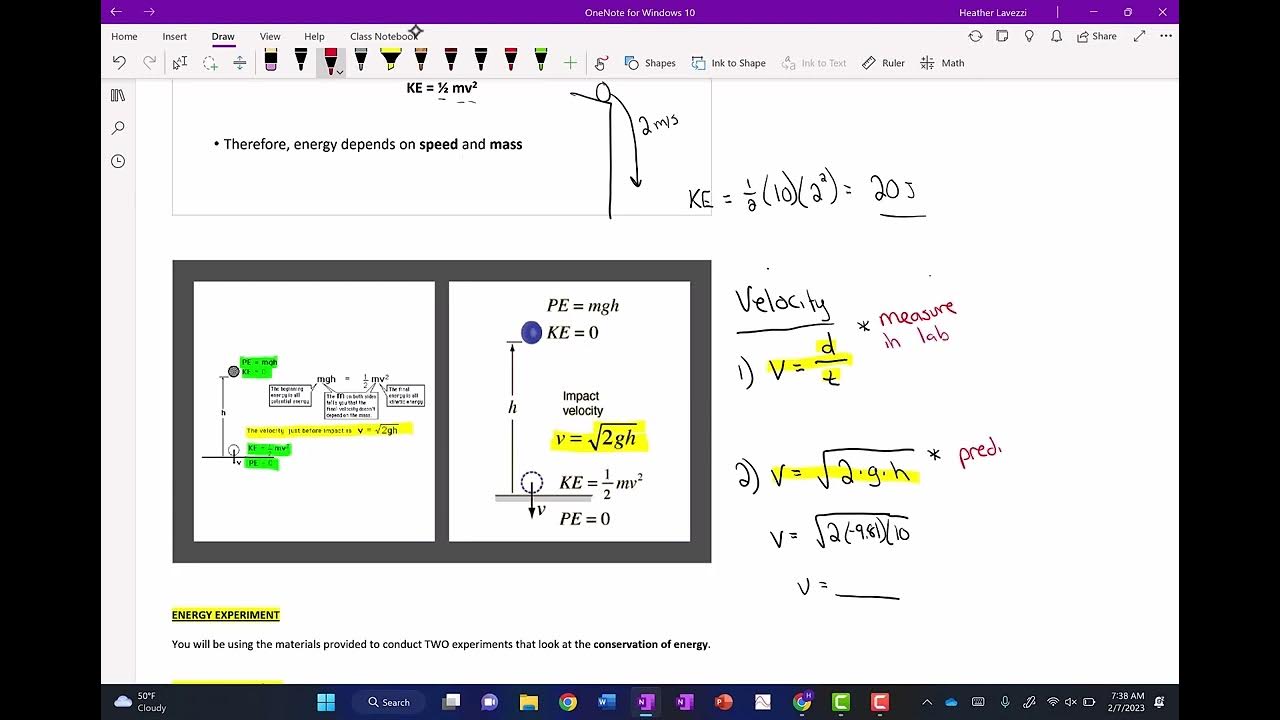 Physics Notes Potential and Kinetic Energy - YouTube