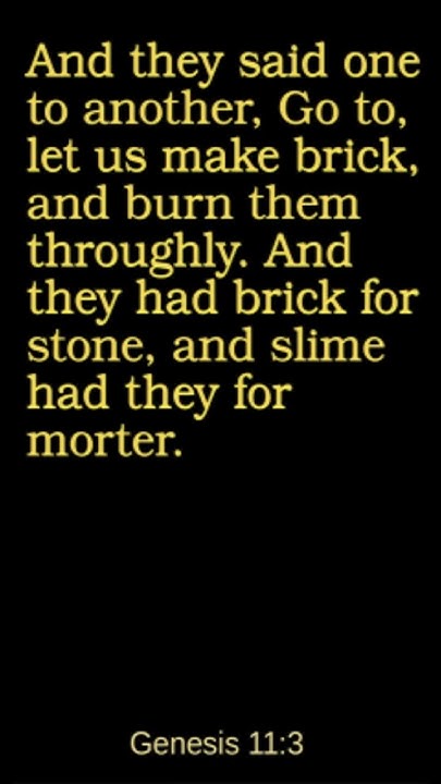 Genesis 11:3 - King James Version - YouTube