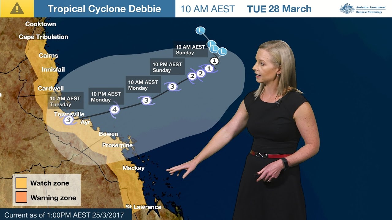 ⚠Weather Update: Tropical cyclone Debbie, 25 March 2017 - YouTube