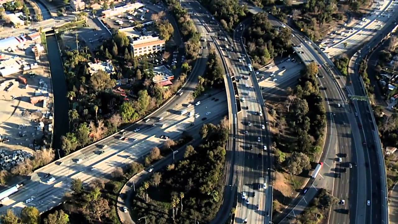 Cars And Trucks On Freeway Aerial Stock Video Footage - YouTube