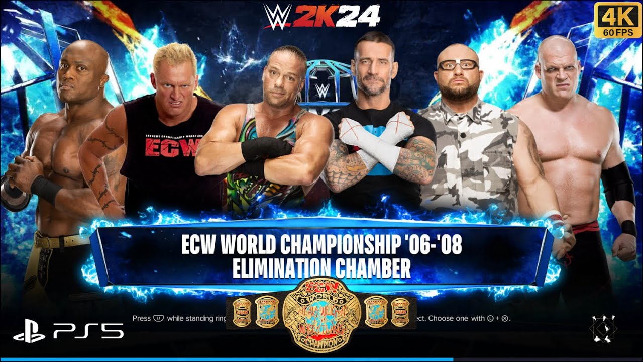 WWE 2K24 - Elimination Chamber Match - ECW World Championship | PS5 (4K ...