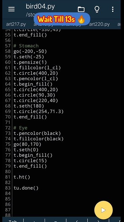 Amazing And Simple Bird Drawing In Python Turtle Coding Status Shorts Python Howtomake 