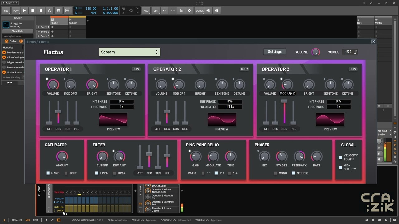 Nakst - Fluctus - Free FM synth CLAP - Playing with the Factory presets ...