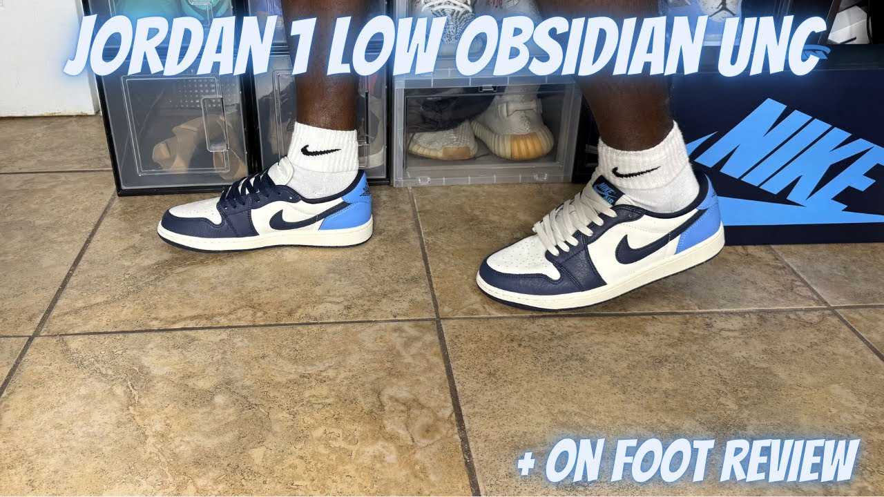 Jordan 1 Low Obsidian UNC Review + On Foot - YouTube