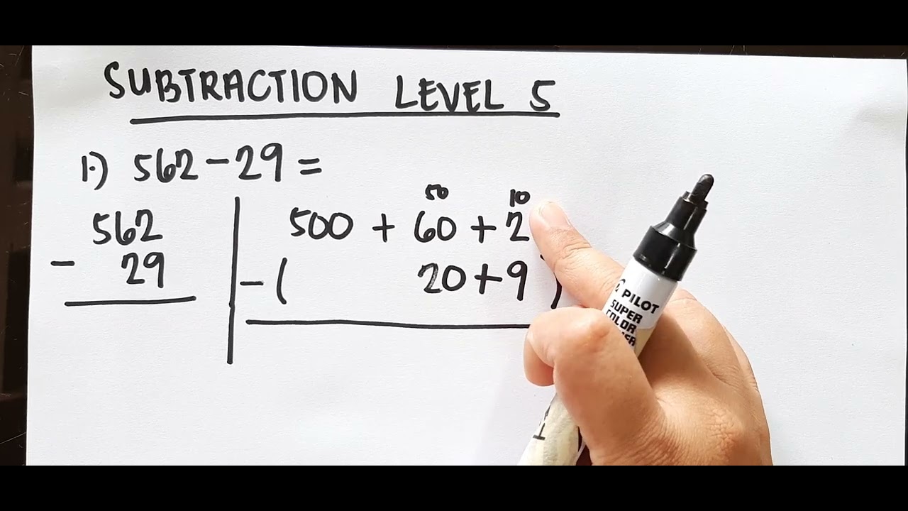 Subtraction Level 5 part 1 - YouTube