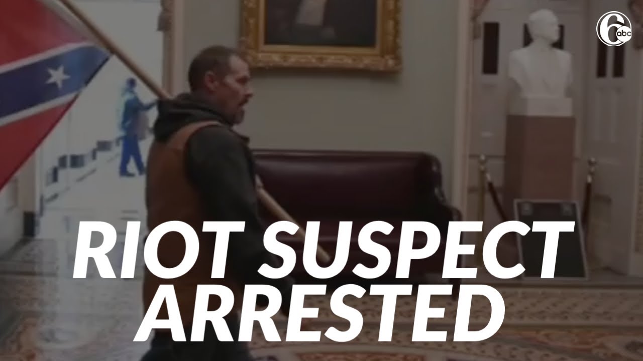 Capitol riot: Man seen carrying Confederate flag in Capitol arrested in ...