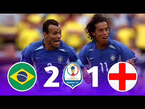 Brazil - England 2×1 World Cup quarter-finals 2002 High quality Portuguese commentary Crazy match
