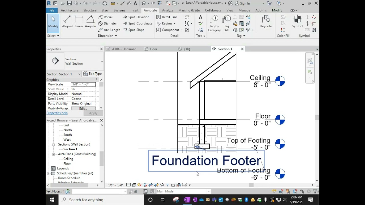 Revit Section View - YouTube