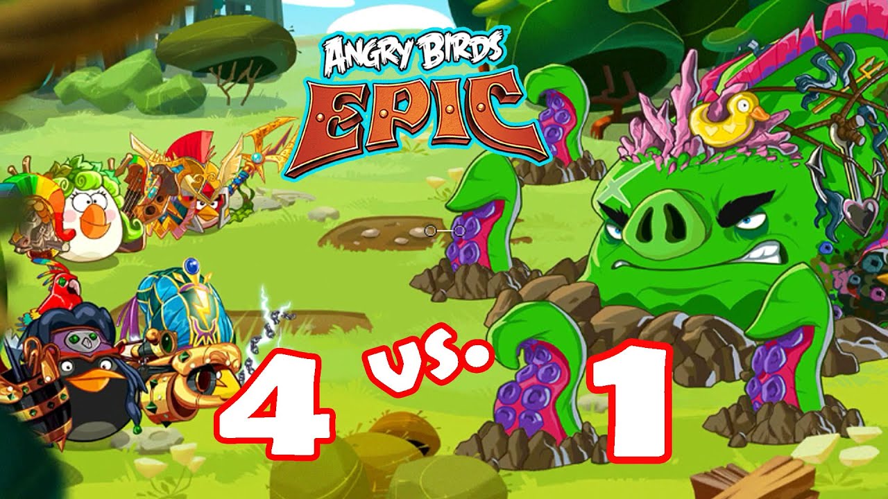 Angry Birds Epic: Gameplay (Dangers From The Deep) 4 vs.1 Defeat The ...