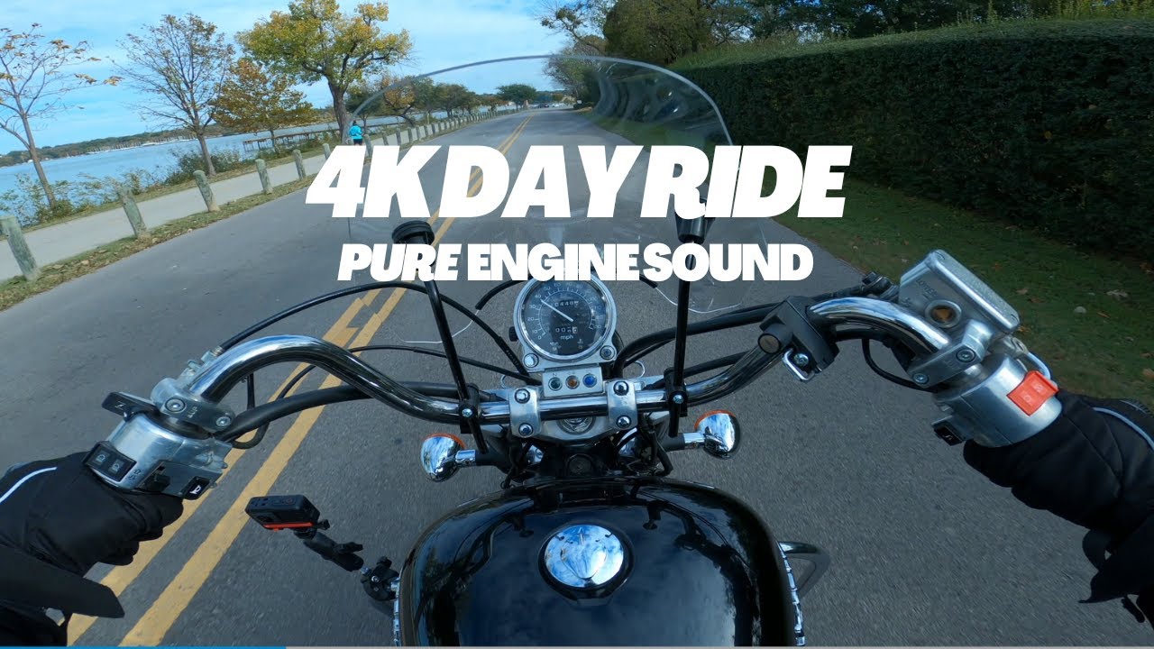 4K - Lake Ride - Pure Engine Sound - Honda Shadow - YouTube