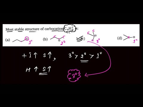 Most stable structure of carbocation C4H9+ is - YouTube