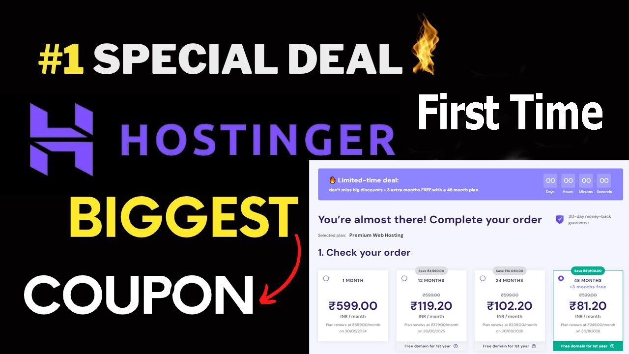 Hostinger Coupon Code 2025 | Business web hosting | Free Domain for 1 ...