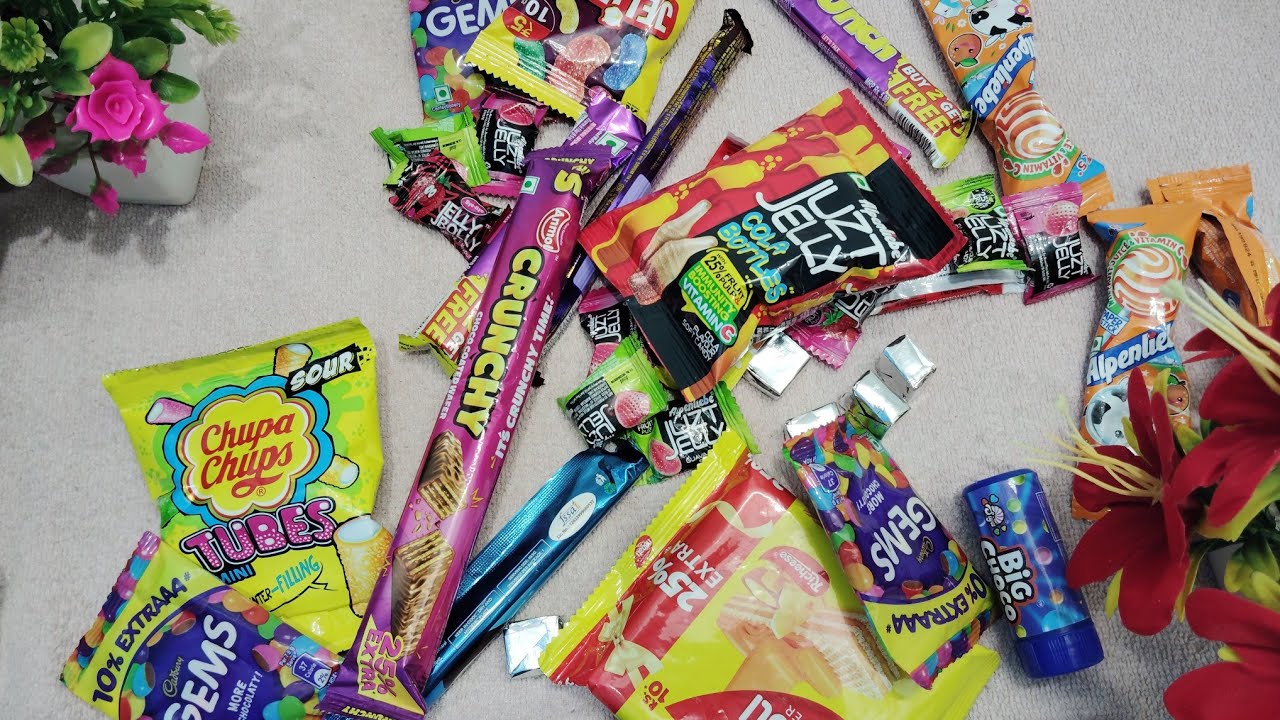 Satisfying video Asmr | rainbow lollipops chocolate eating video ...