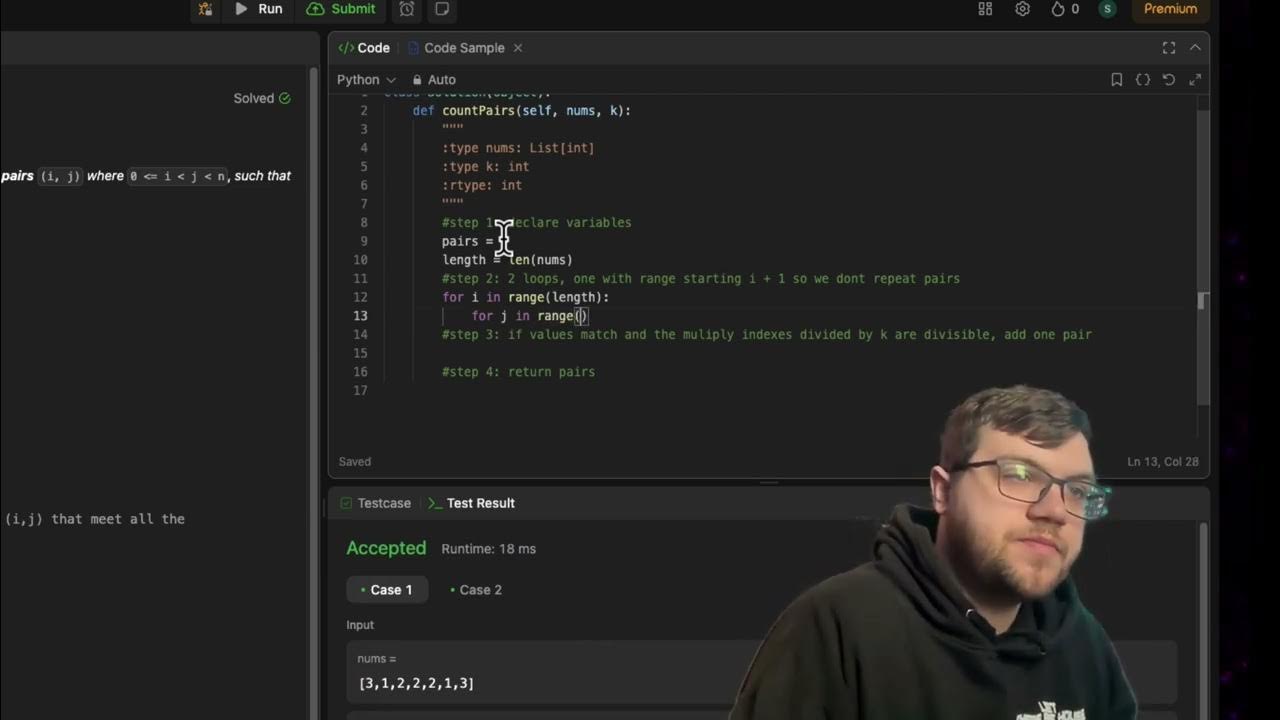 LeetCode 2176 Count Equal and Divisible Pairs - YouTube