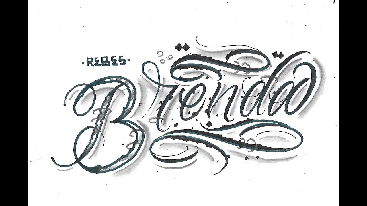 TUTORIAL DE LETTERING / como hacer letras chicanas de brenda / drawing ...