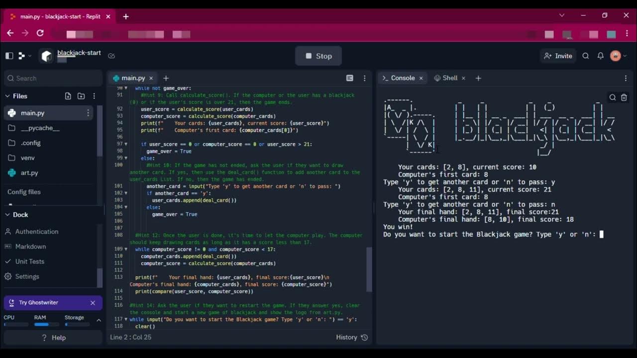 Blackjack Project | #100DaysOfCode | Python - YouTube