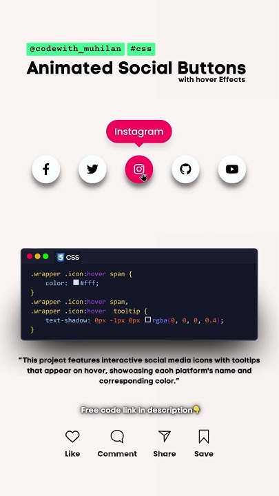 Hover Social Buttons Css Coding Buttons Website Frontenddeveloper Hovereffect Youtube