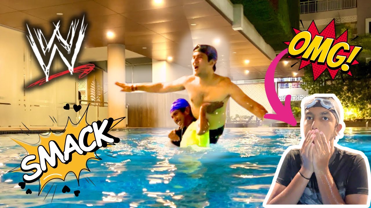 WWE WRESTLING IN POOL WITH FRIENDS 😜 - YouTube