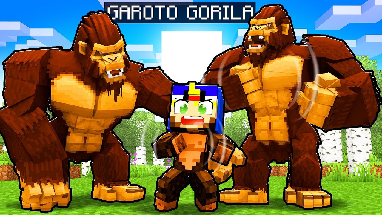 NASCI como um GAROTO GORILA no Minecraft! - YouTube