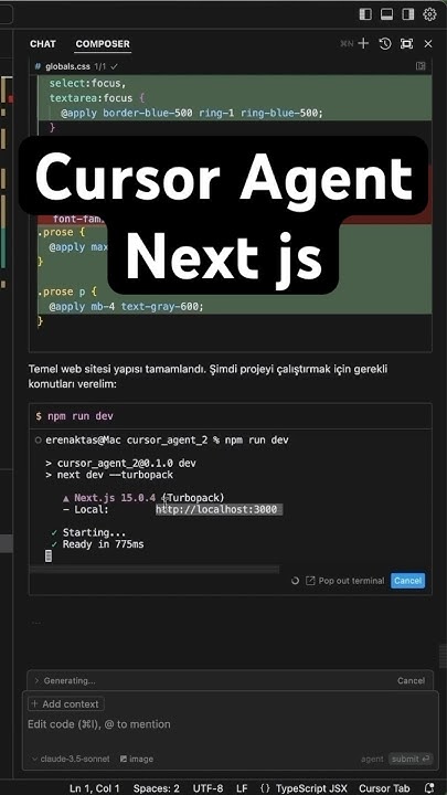 Cursor Agent ile nextjs tabanlı web sitesi nasıl yapılır? #cursor # ...
