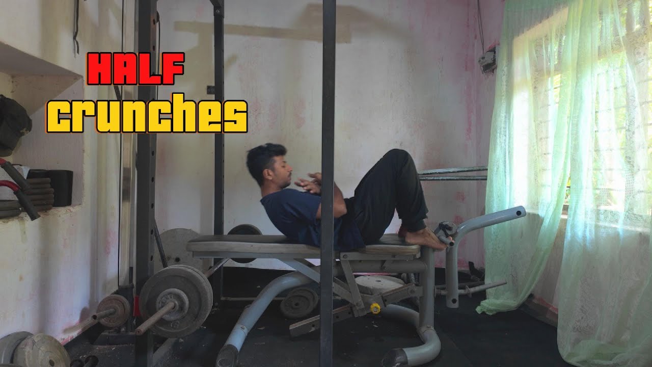 half crunches - YouTube