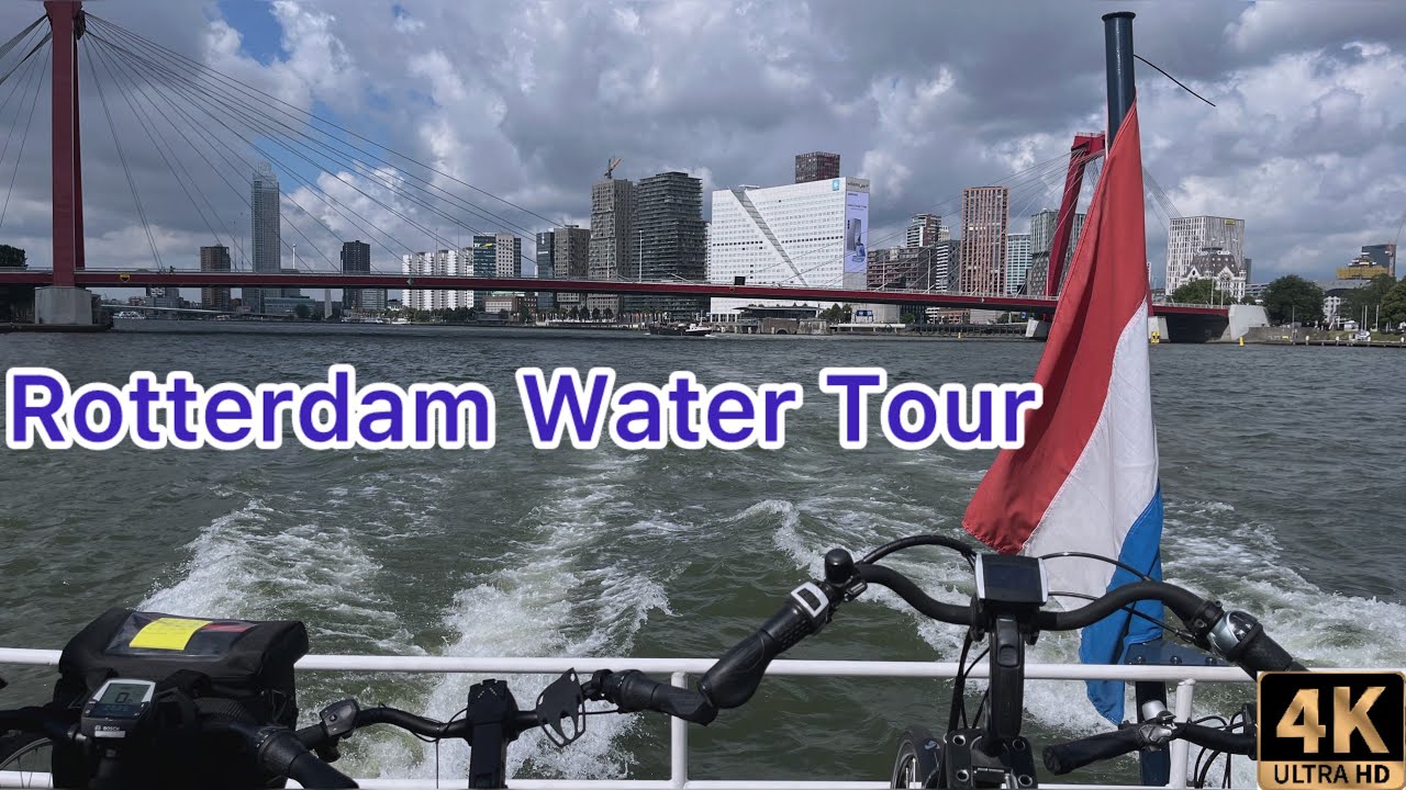 Rotterdam Water Tour | [4K] | Waterway by Waterbus from Rotterdam to ...