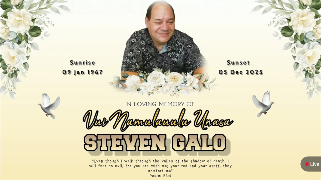 The Late Vui Namulauulu Unasa Steven Galo Funeral Service - YouTube