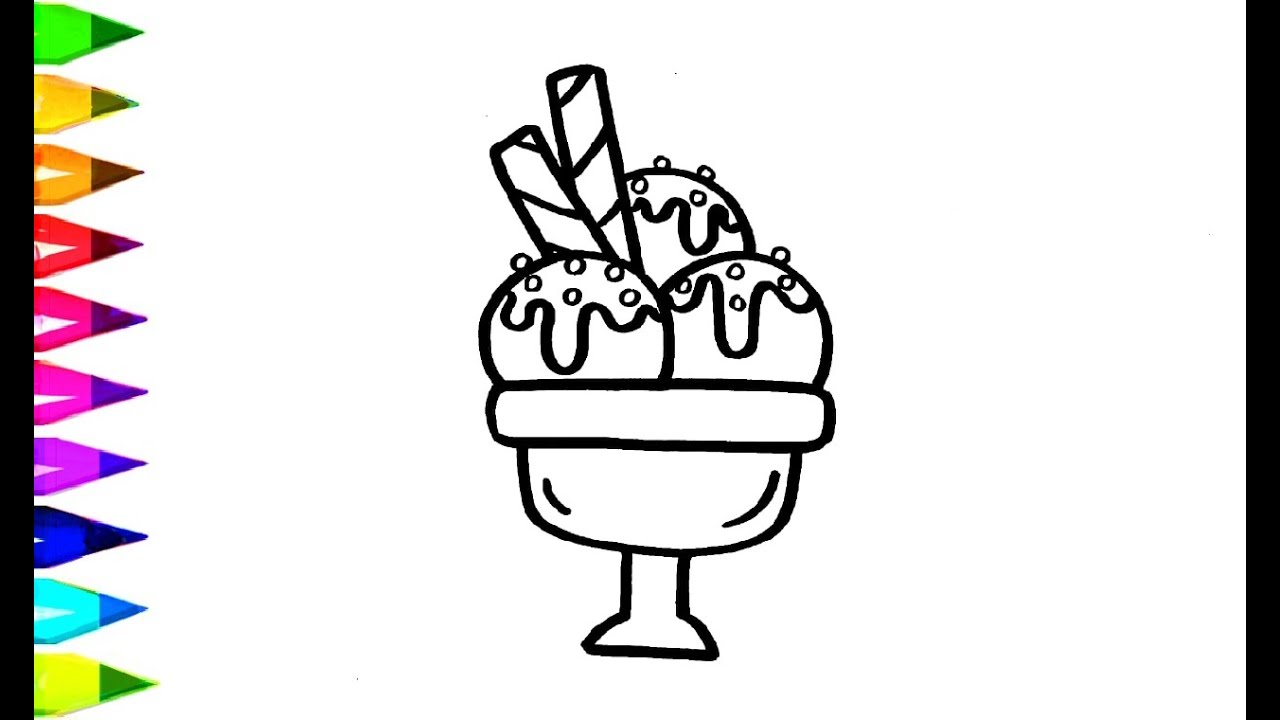 How to draw ice cream easy || Draw cute Ice cream corn || Ice cream ...