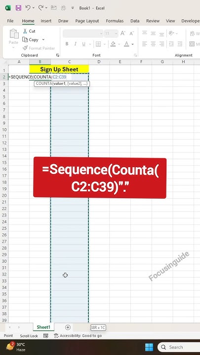 Master SEQUENCE Formula in Excel 🔢 | Auto Fill Numbers in Seconds #focusinguide #exceltips # ...