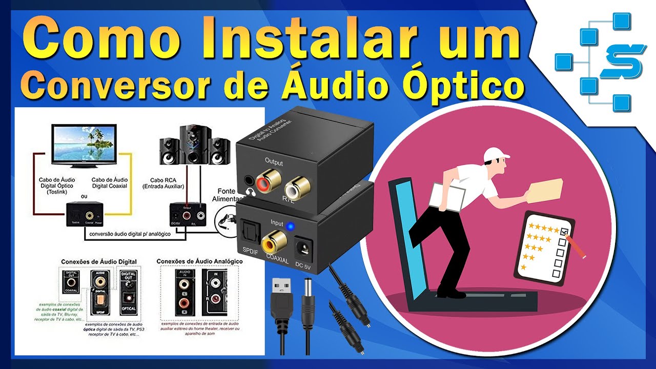 Como Usar Saída Digital Óptica Com Cabo RCA Usando Conversor - YouTube