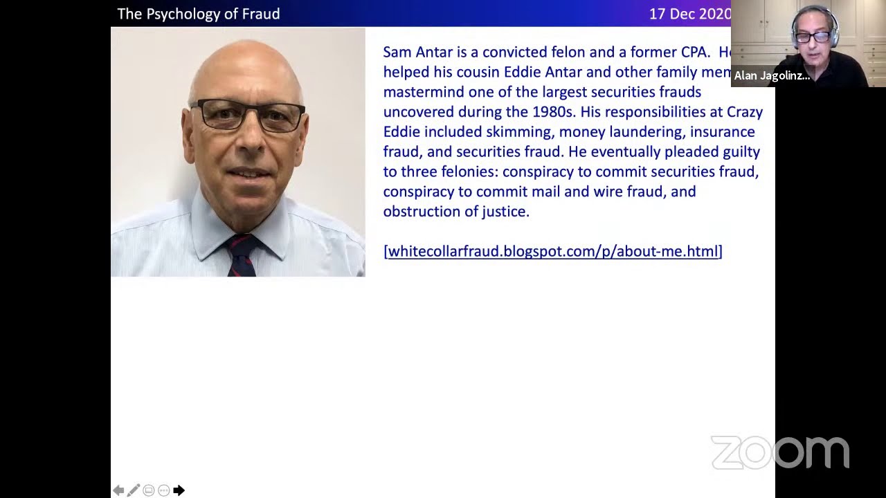 Psychology of Fraud with Sam Antar, former CFO of Crazy Eddie - YouTube