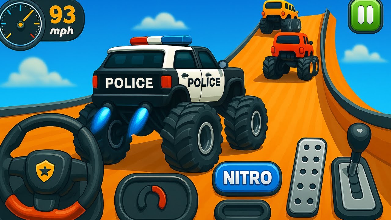 Extreme Monster Truck Driving 3D Best Car Stunt Driving Game 3D ...