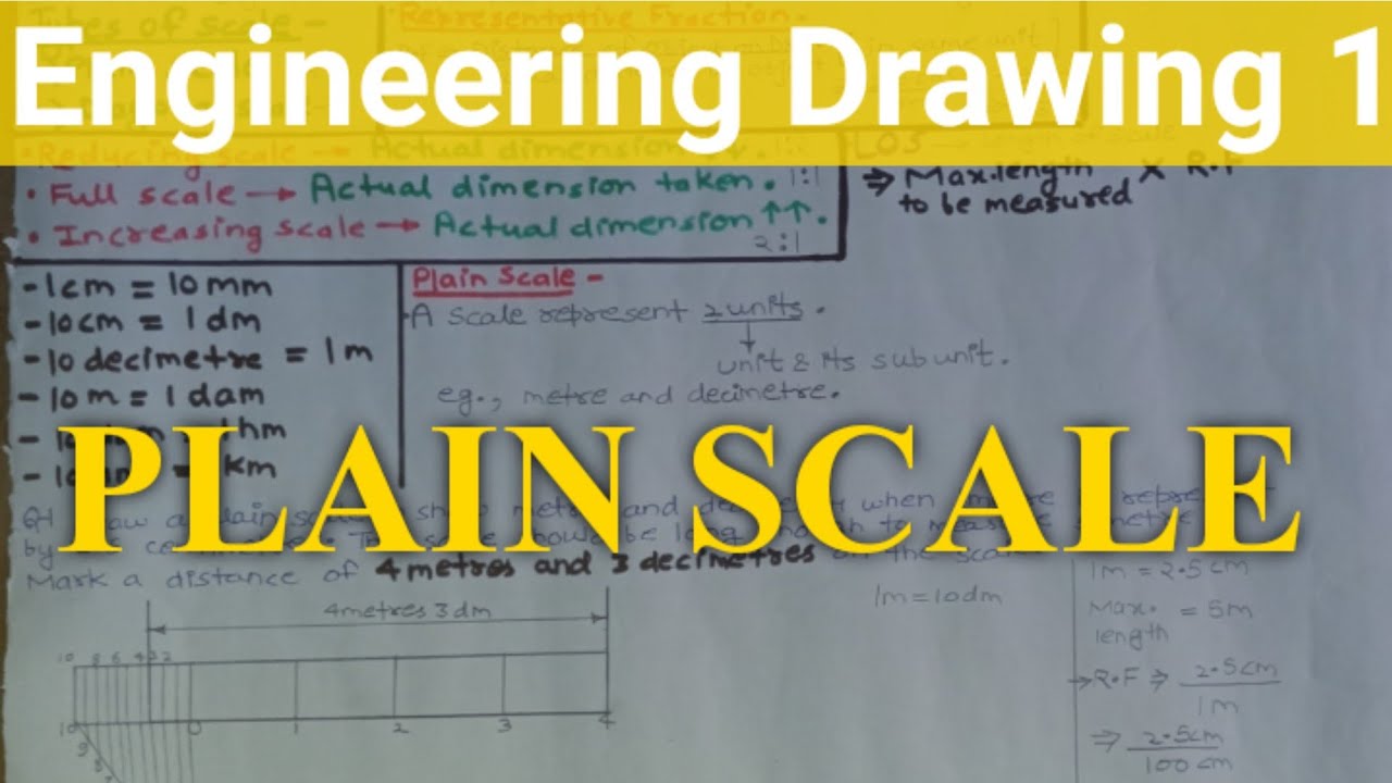 Plain Scale | साधारण मापनी | Engineering Drawing | - YouTube