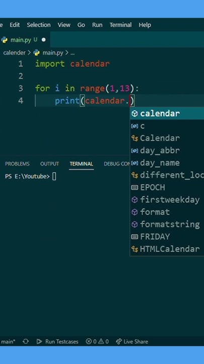 Make Calendar of Whole Year(2023) in Python with 3 lines of Code!! #shorts #python - YouTube