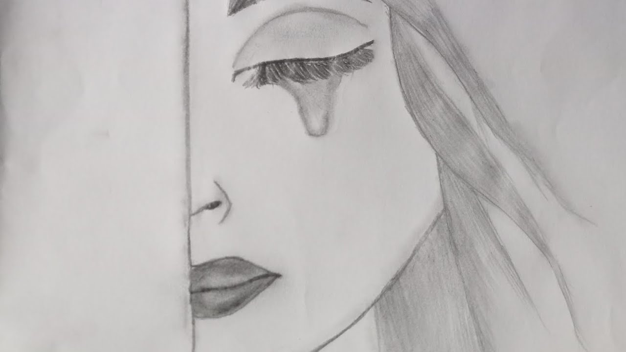 how to draw a sad girl easy step by step - YouTube