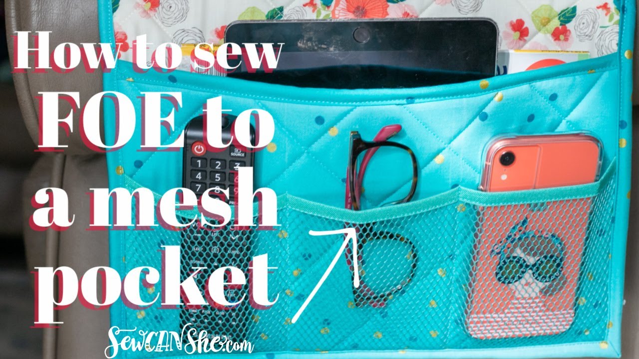 How to Sew Fold Over Elastic to a Mesh Pocket - YouTube