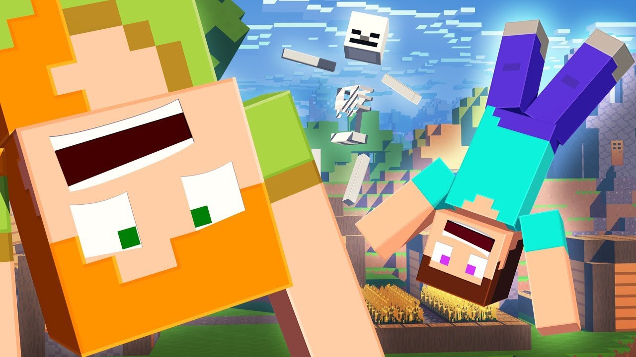 ALEX TURNS OFF GRAVITY! Minecraft Animation - Alex and Steve Life - YouTube