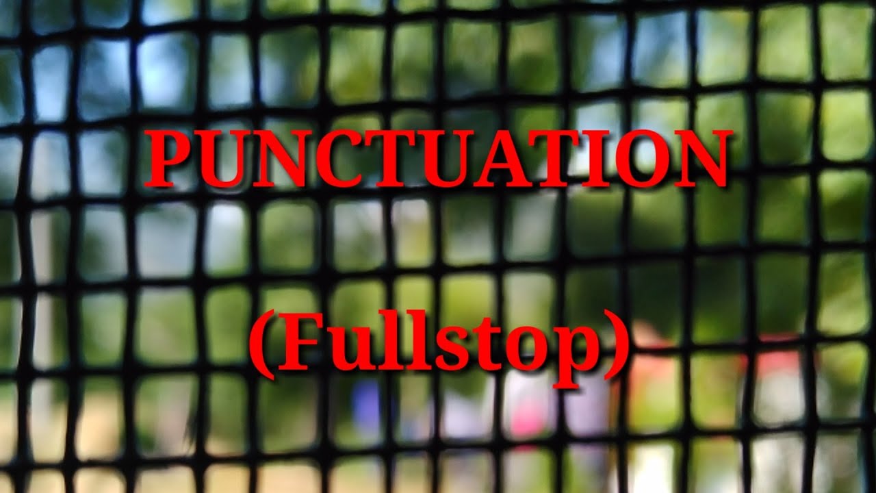 Punctuation (Full stop) - YouTube