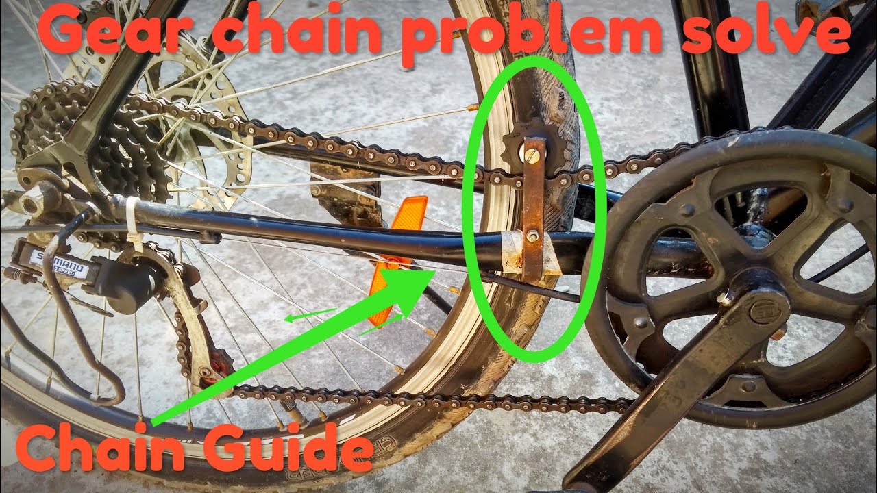 Diy cycle chain guide.how to make cycle chain tensioner - YouTube