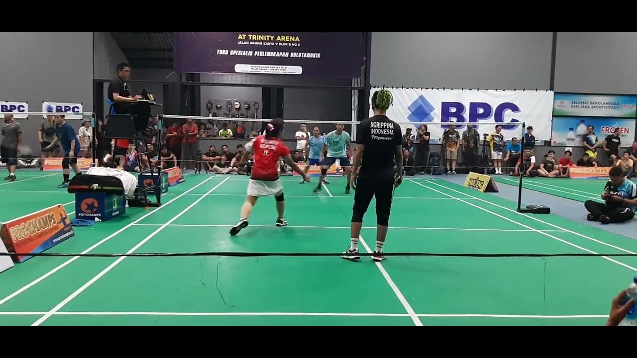 Agripinna x Neng mawar |badminton||tarkam di sunter - YouTube
