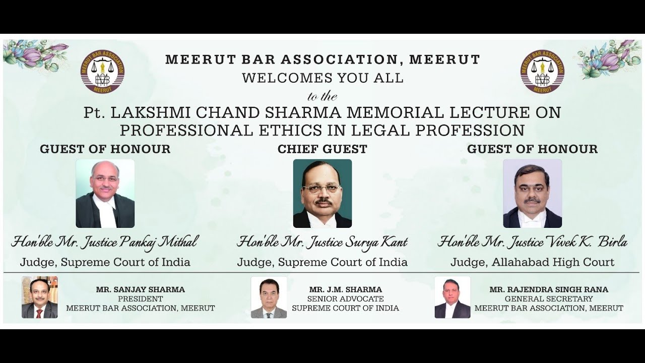 Pt. Lakshmi Chand Sharma Memorial Lecture on "Professional Ethics in ...