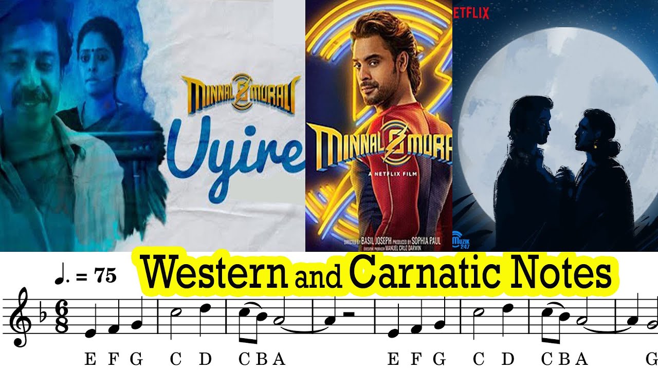 Uyire Minnal Murali Carnatic/Western Notes- Keyboard, Violin, Flute by ...